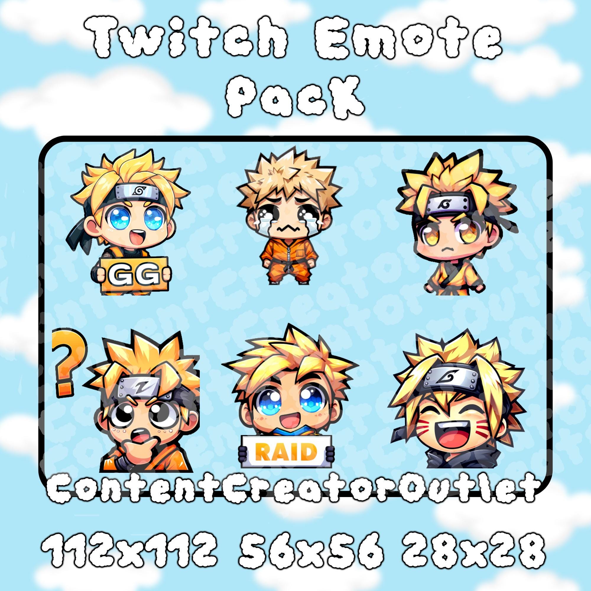 Twitch Emote Pack - Naruto Emotes - INSTANT DOWNLOAD - Etsy
