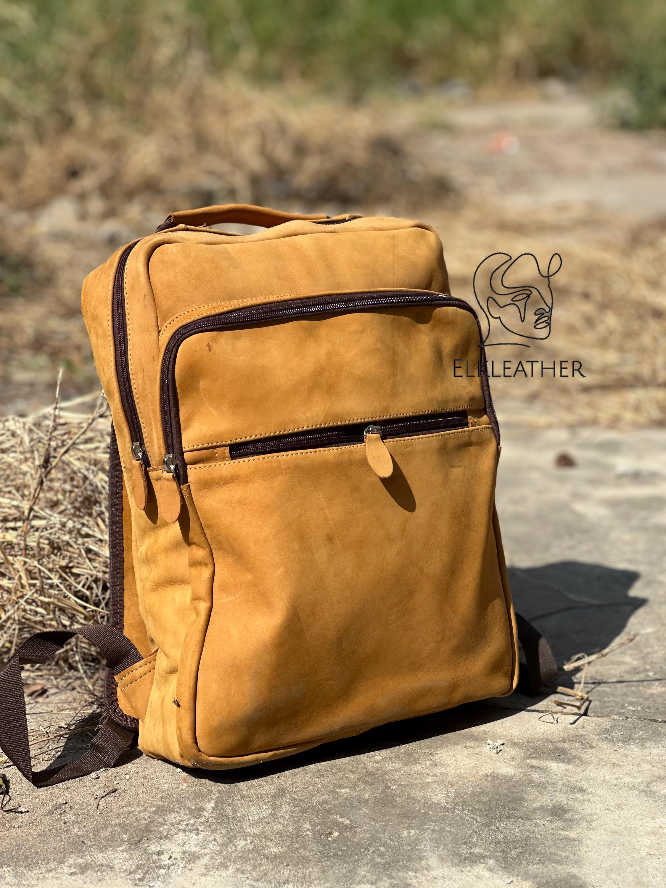 Genuine Leather Backpack Handmade Leather Rucksack Personalised Leather ...