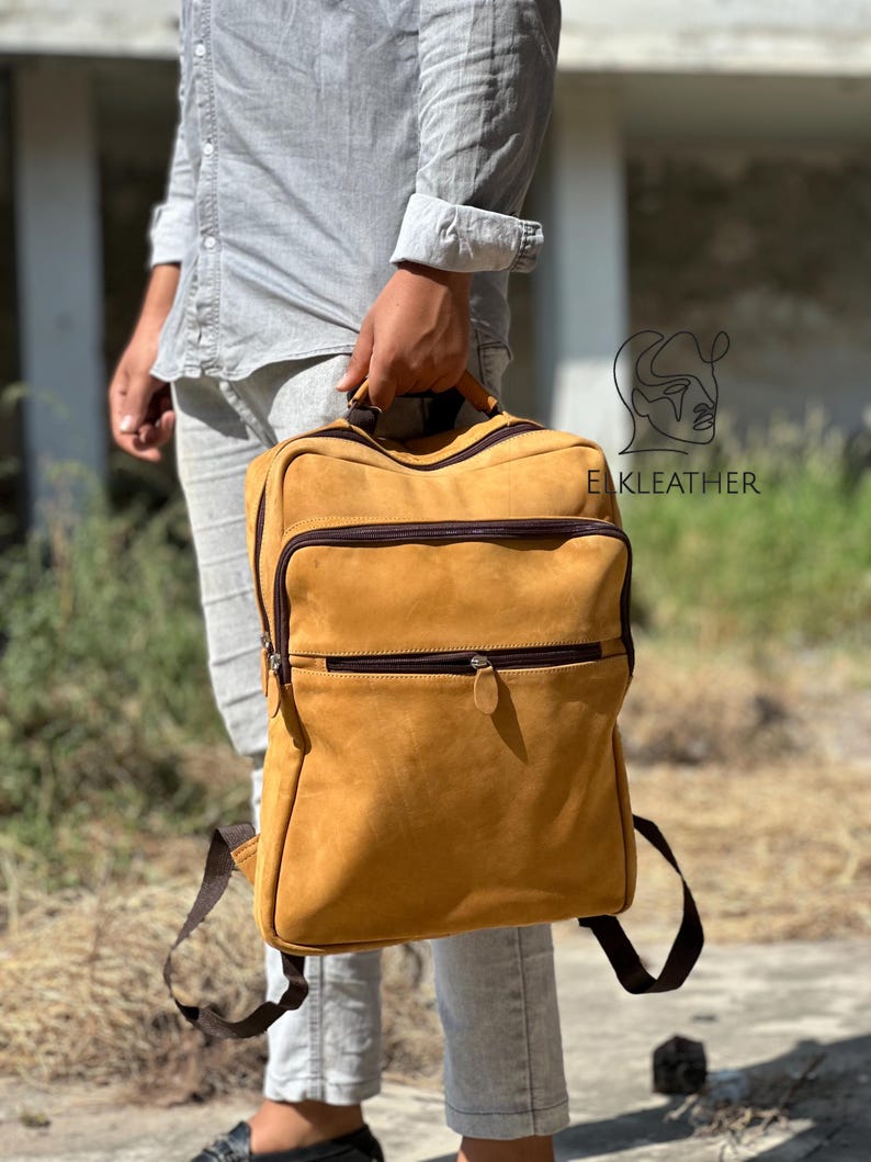 Genuine Leather Backpack Handmade Leather Rucksack Personalised Leather ...