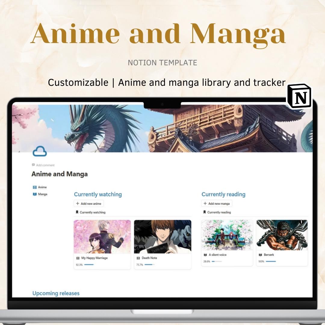 Notion Template Anime and Manga Tracker | Digital Anime Library, Manga ...
