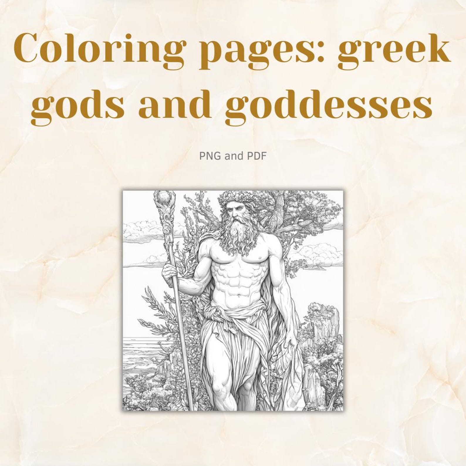Adult Coloring Pages | Greek Gods and Goddesses | AI Generated ...