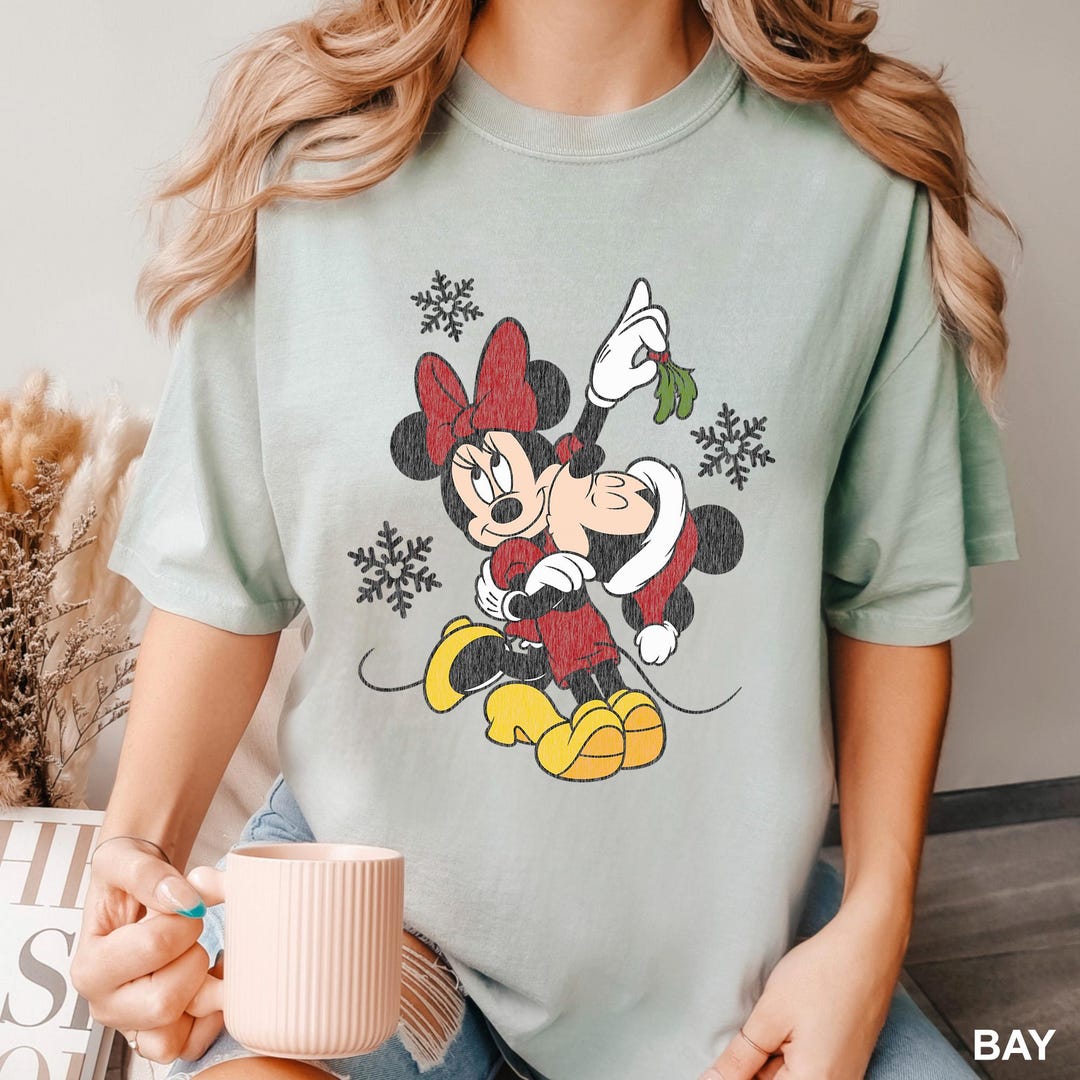 Mickey Minnie Mistletoe Kissing Shirt, Comfort Colors, Christmas ...