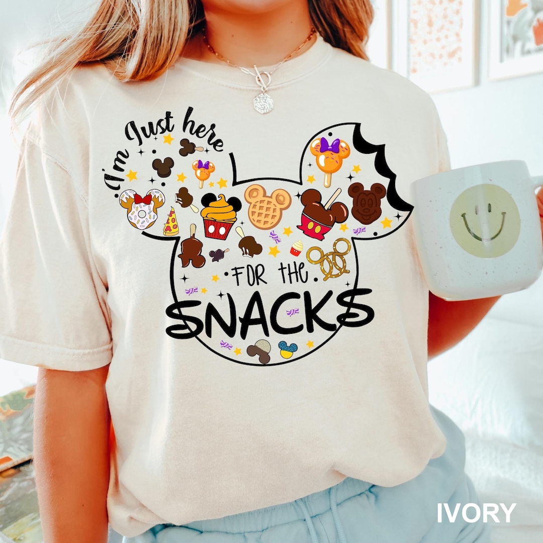 Disney I'M Here for the Snacks Shirt, Comfort Colors Disney Shirt ...