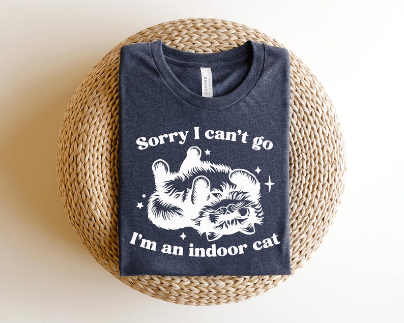 Sorry I Can't Go I'm an Indoor Cat Tshirt, Cozy Cat Sweatshirt, Funny ...