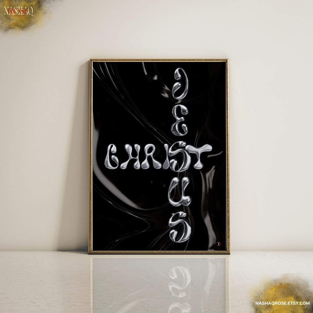 Jesus Christ Typography Poster Trendy Christian Wall Decor Jesus Print ...