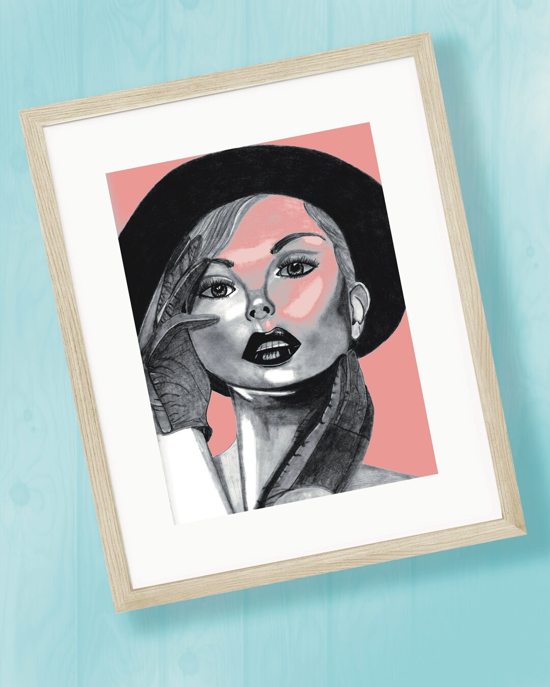 Intrigue- Art Print From Original Sketch, Beautifully Dramatic Portrait ...