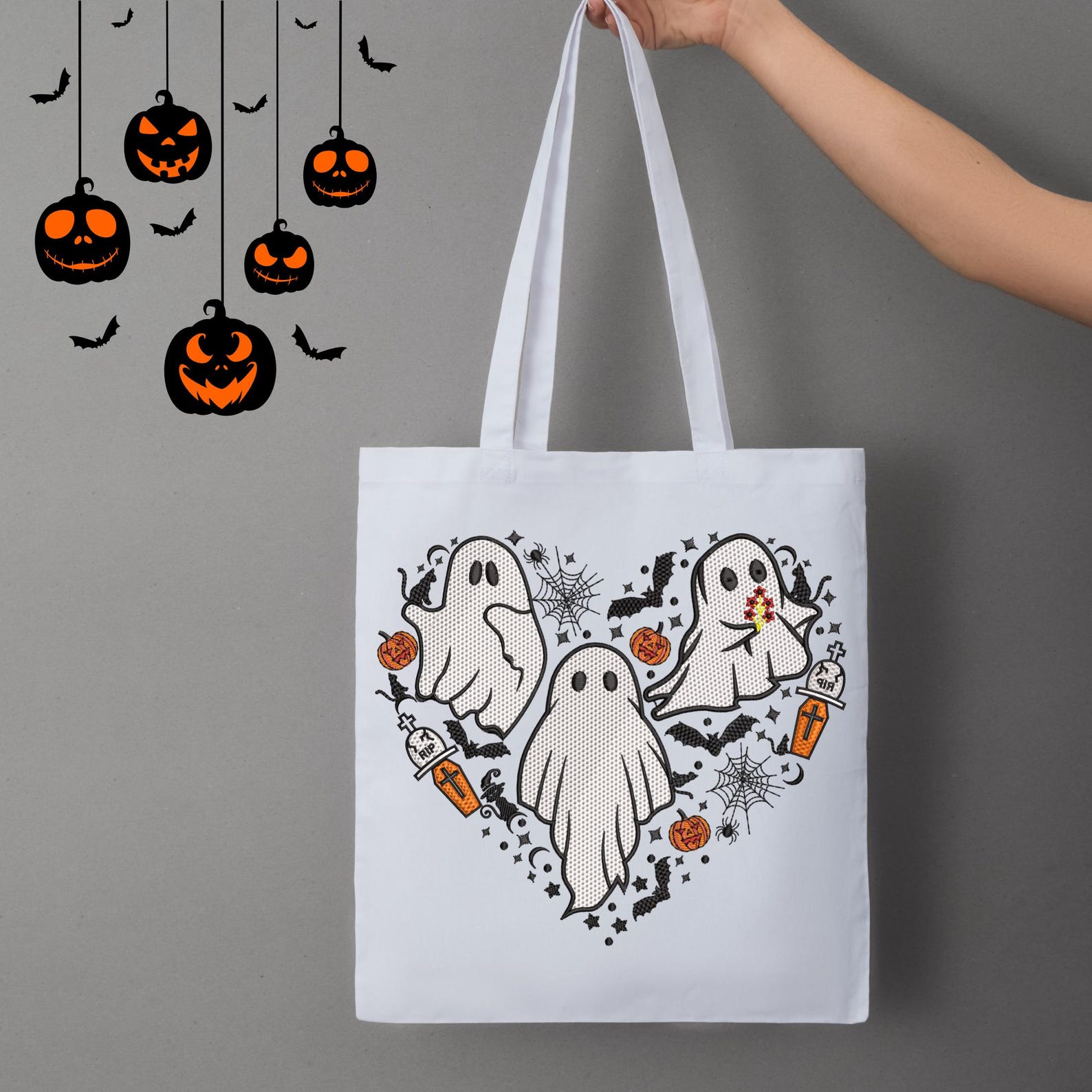 Boo Machine Embroidery Design, Spooky Ghosts, Halloween Embroidery File ...