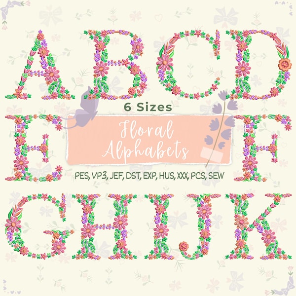 Floral Font for Girl - Etsy