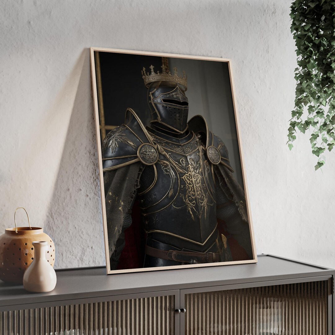 Knight Armor Medieval Crown and Cinematic Fantasy Wall Art Medieval ...