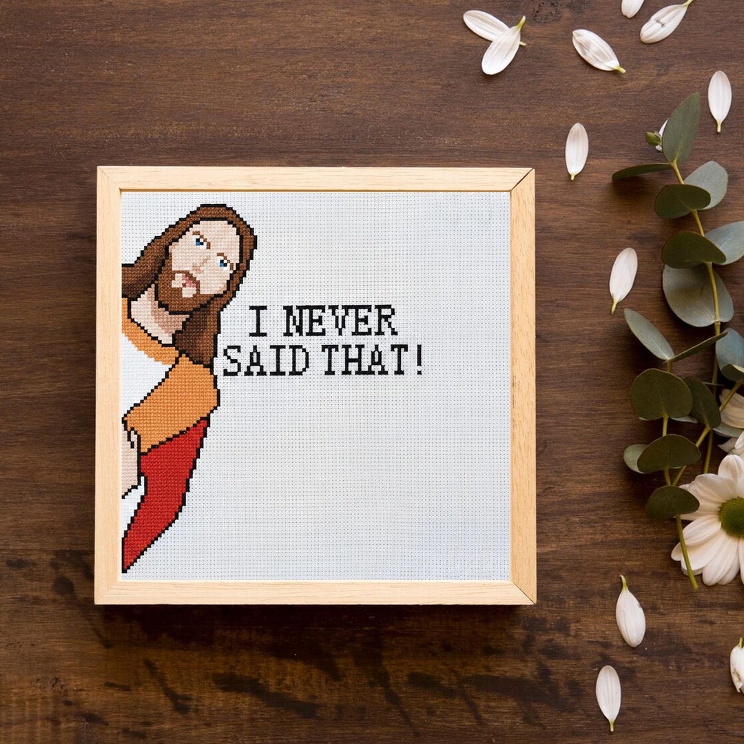Peeking Jesus Cross Stitch Pattern | I Never Said That Funny Christian ...