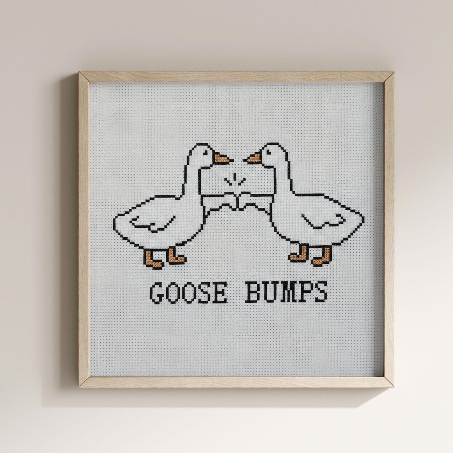 Goose Bumps Cross Stitch Pattern | Funny Geese Embroidery | Instant ...