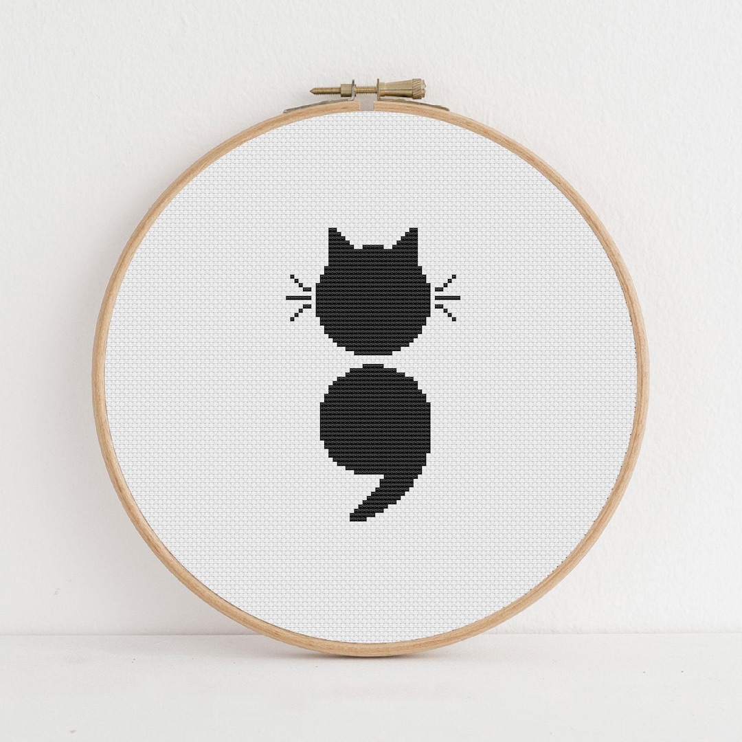 Semicolon Cat Cross Stitch Pattern PDF – Mental Health Awareness Art ...