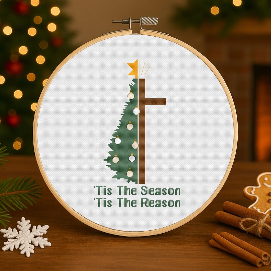 Tis the Season Tis the Reason Cross Stitch Pattern, Instant Digital ...