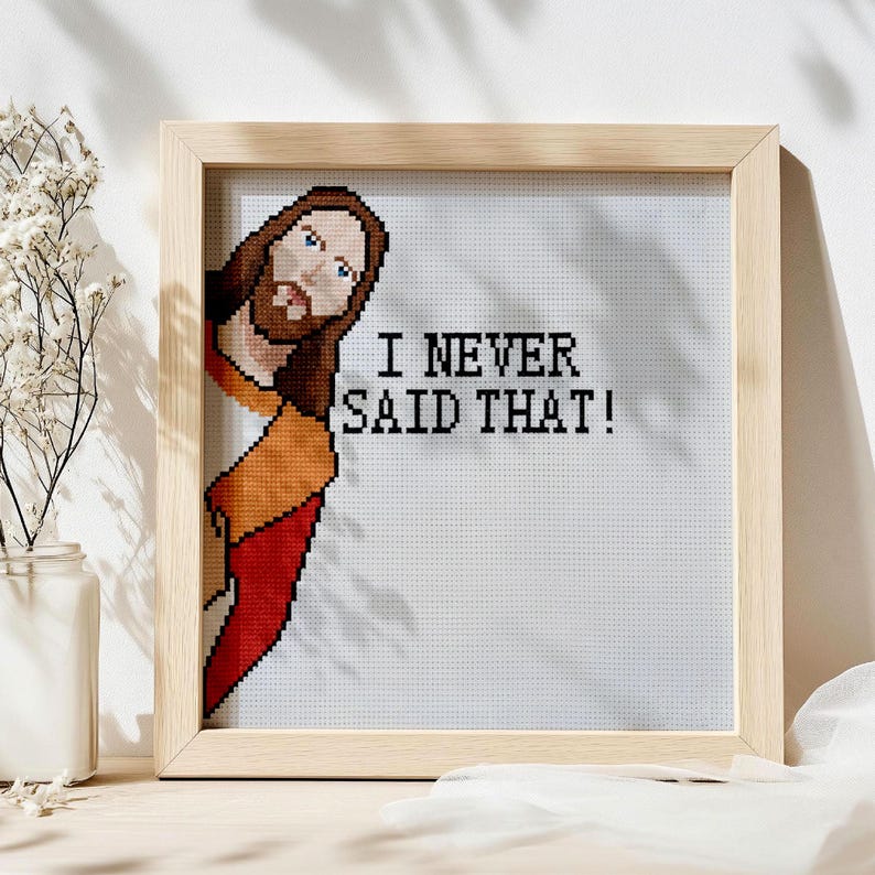 3 Peeking Jesus Cross Stitch Pattern | I Saw That Funny Christian ...
