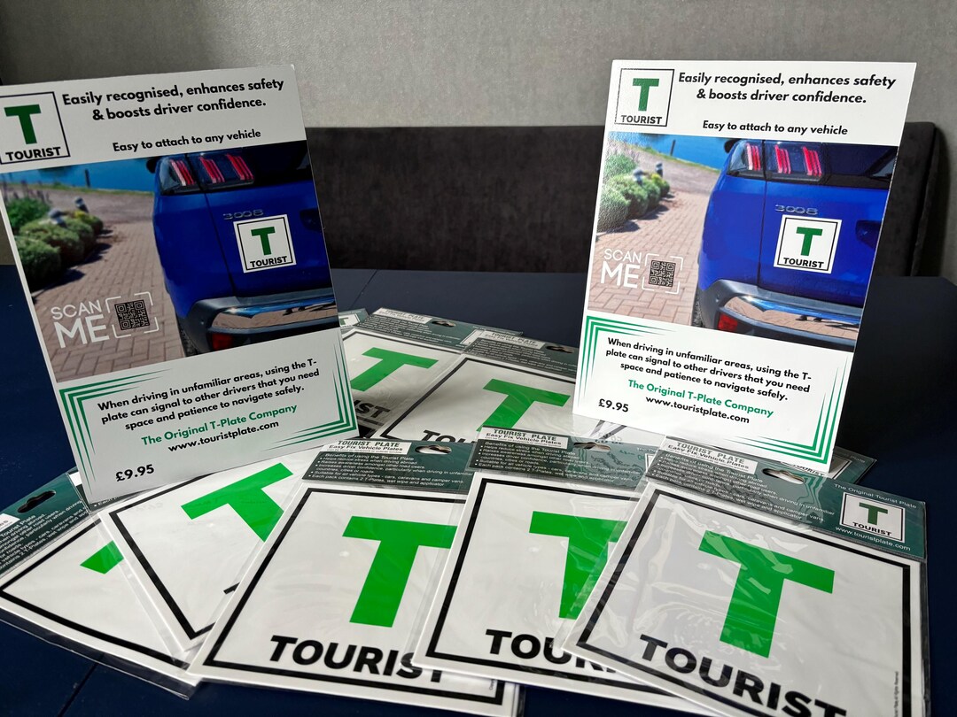 Tourist T-plate for Driving in Unfamiliar Areas, Learner Driver Plates ...