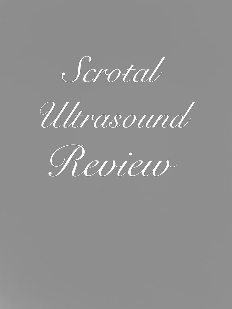 Scrotal Ultrasound Notes for Registry Exam, Instant Download - Etsy