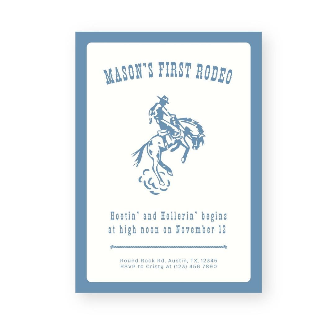 Rodeo-themed Birthday Invitation | Cowboy Party Invite | Editable 5x7 ...