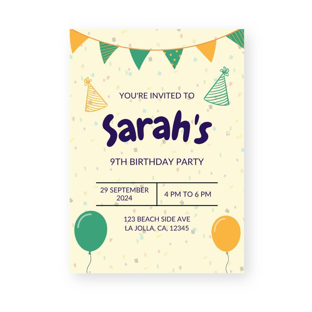Fun Birthday Invitation | Kids Birthday Invitation | Editable Birthday ...