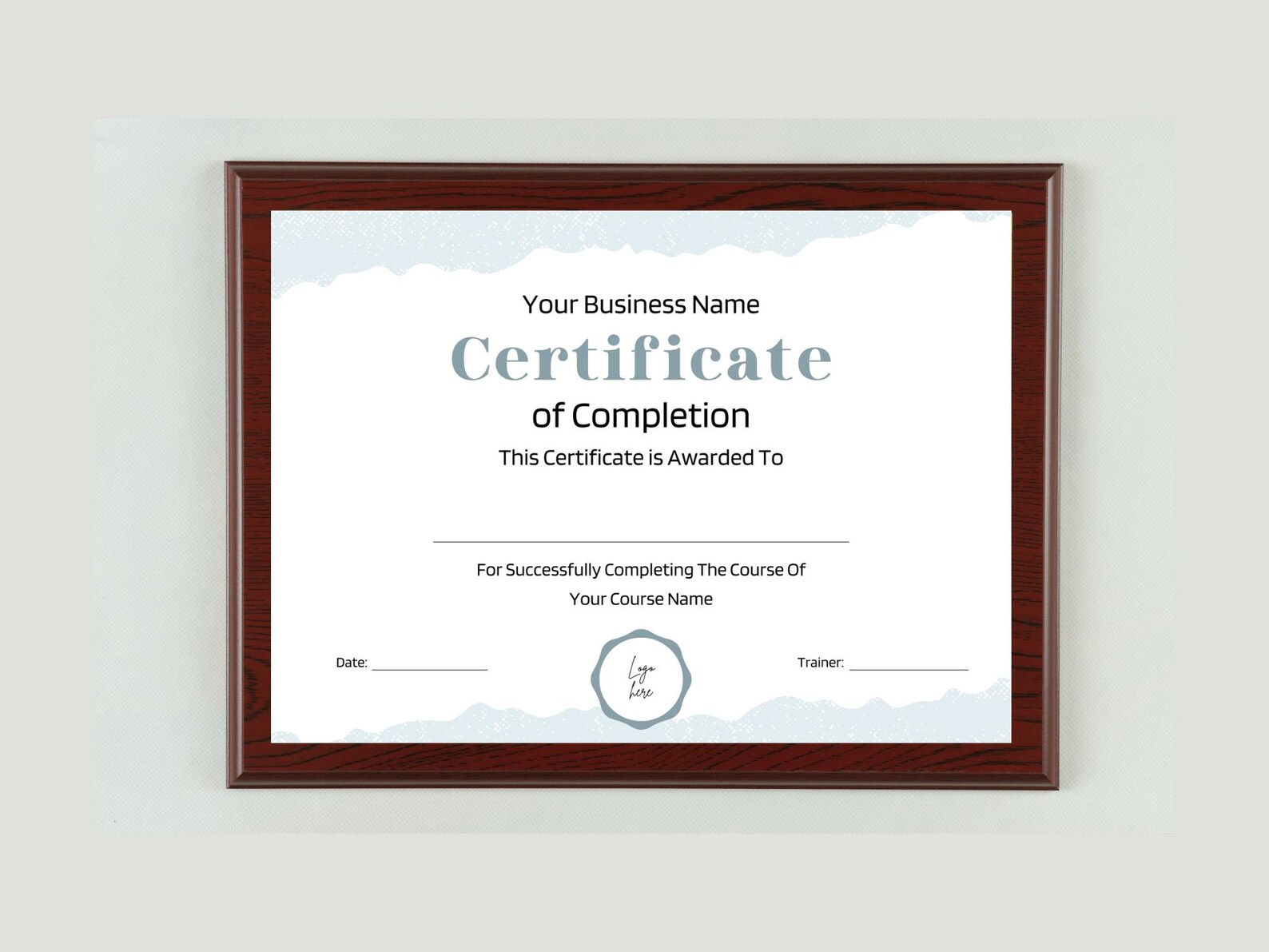 Employer Certificate of Completion | Customizable Professional ...