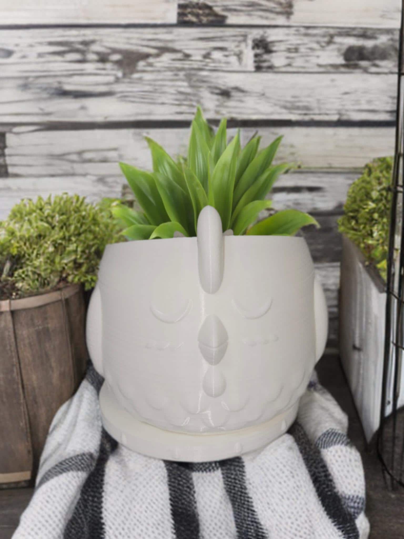 Charming 3D Printed Chicken Planter Cute Hen Succulent Pot Farmhouse ...