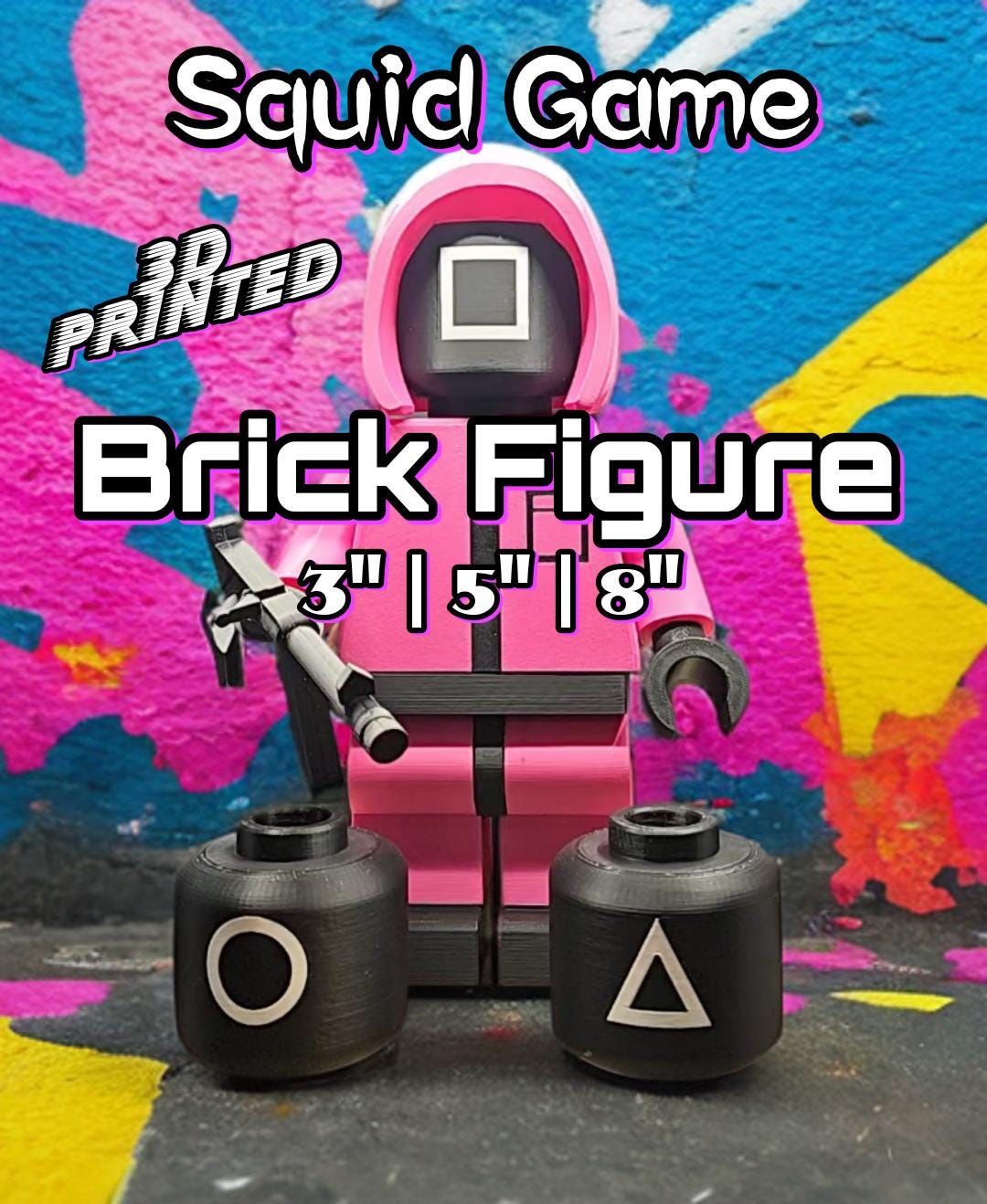 Squid Game Brick Figure | Block Figure | Building Bricks | 3d-printed NOT Legos | Upscaled Size ...