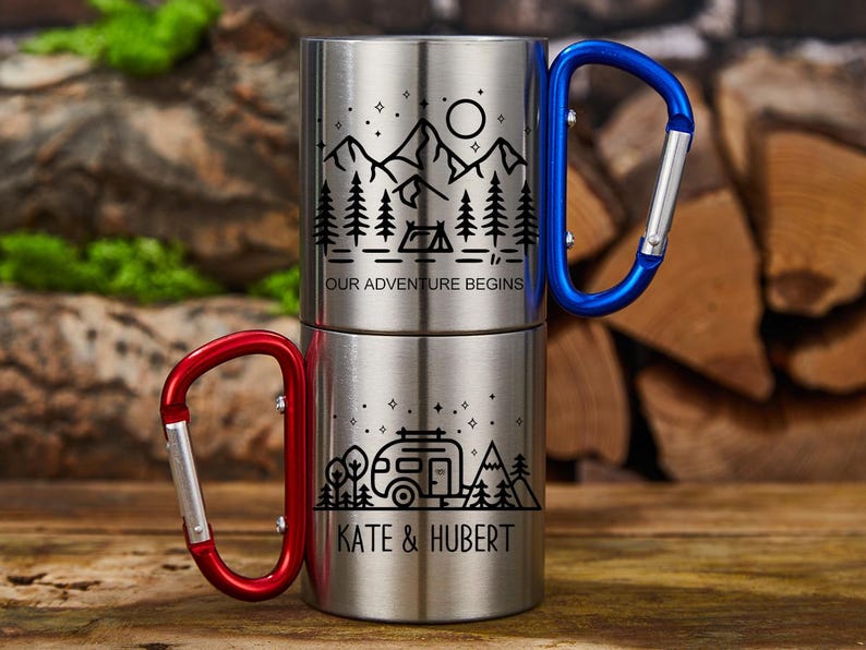 Personalized Carabiner Camping Mug/custom Camper Mug/campfire Mugs ...