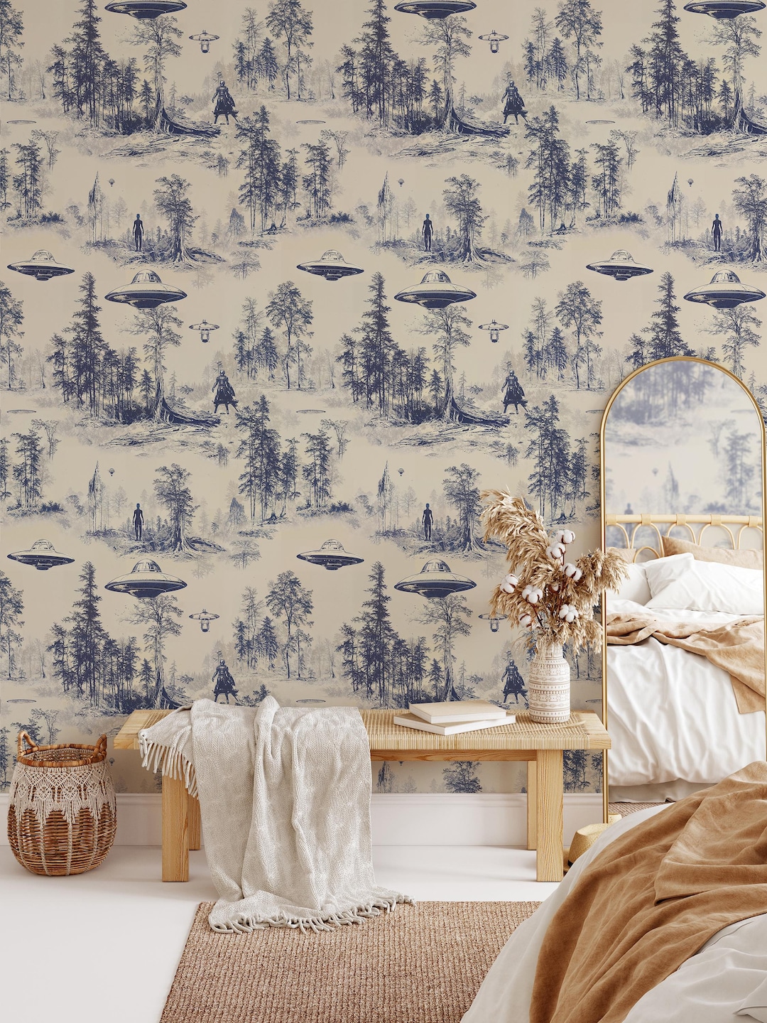 Alien Ufo Wallpaper, Alien Peel and Stick Wallpaper, Space Alien Wall ...