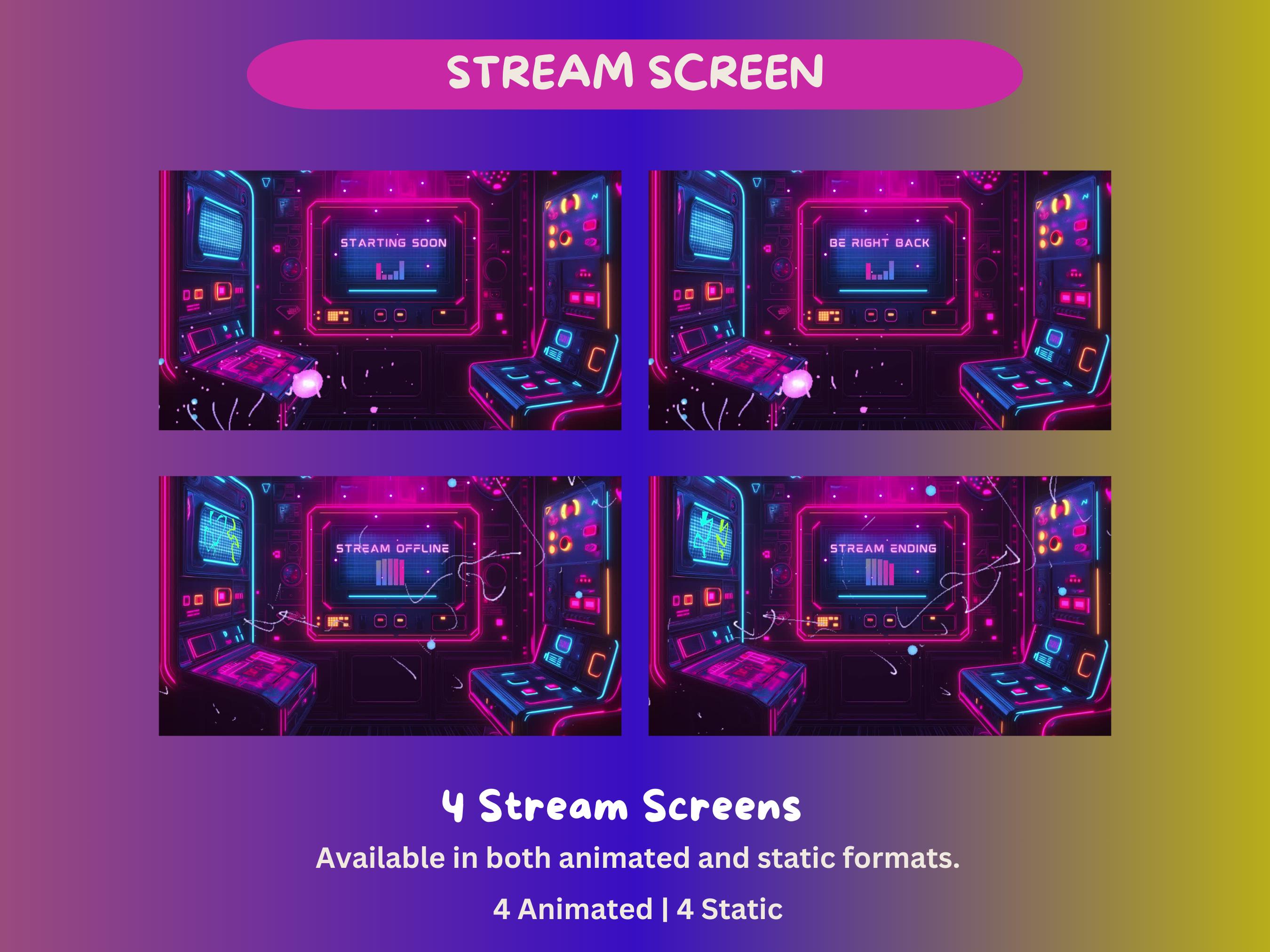 Retro Arcade Stream Package Animated Twitch Overlays Pixel Art - 8-bit ...