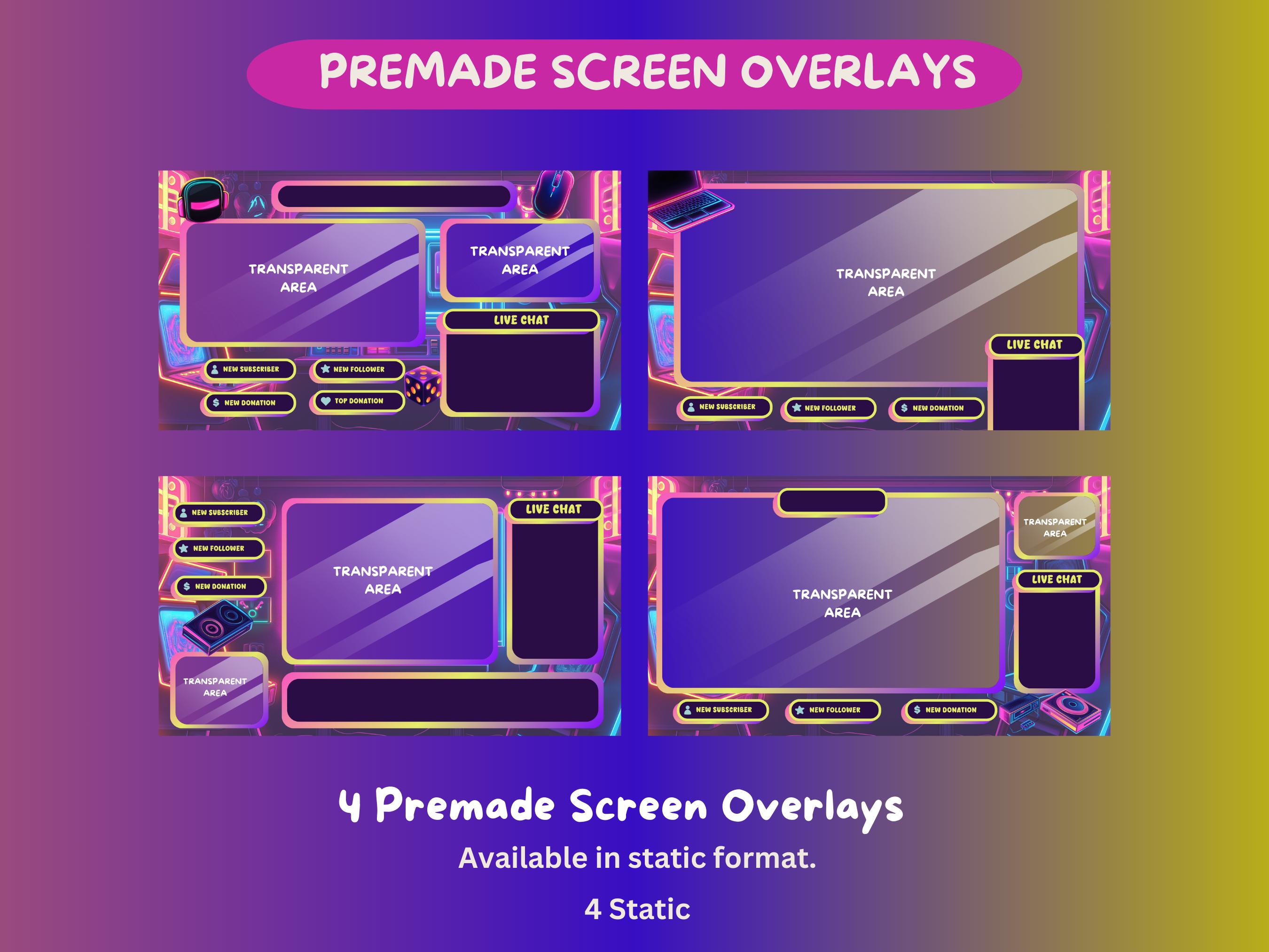 Retro Arcade Stream Package Animated Twitch Overlays Pixel Art - 8-bit ...