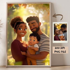 Custom Portrait Cartoon Family 3D Custom Cartoon Portrait From Your ...
