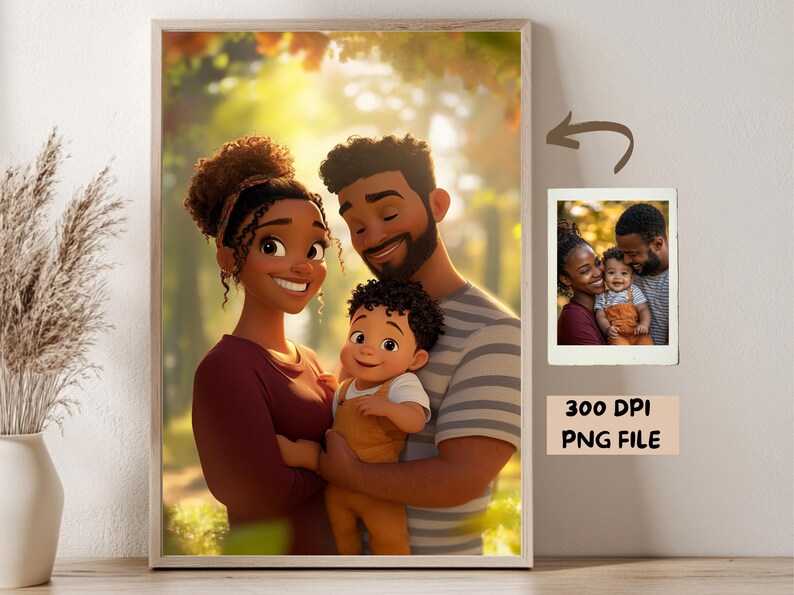 Custom Portrait Cartoon Family 3D Custom Cartoon Portrait From Your ...