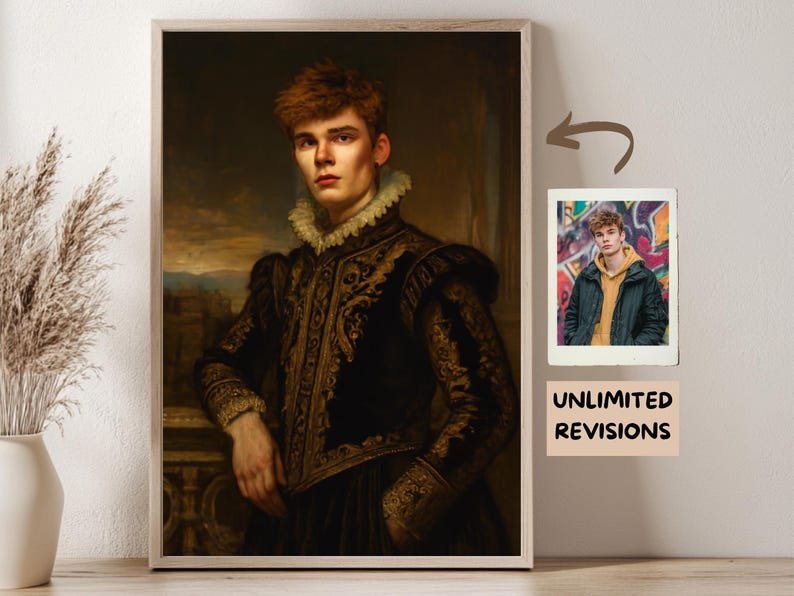 Renaissance Style Portrait Custom Couple Art Gift Historical Royal ...