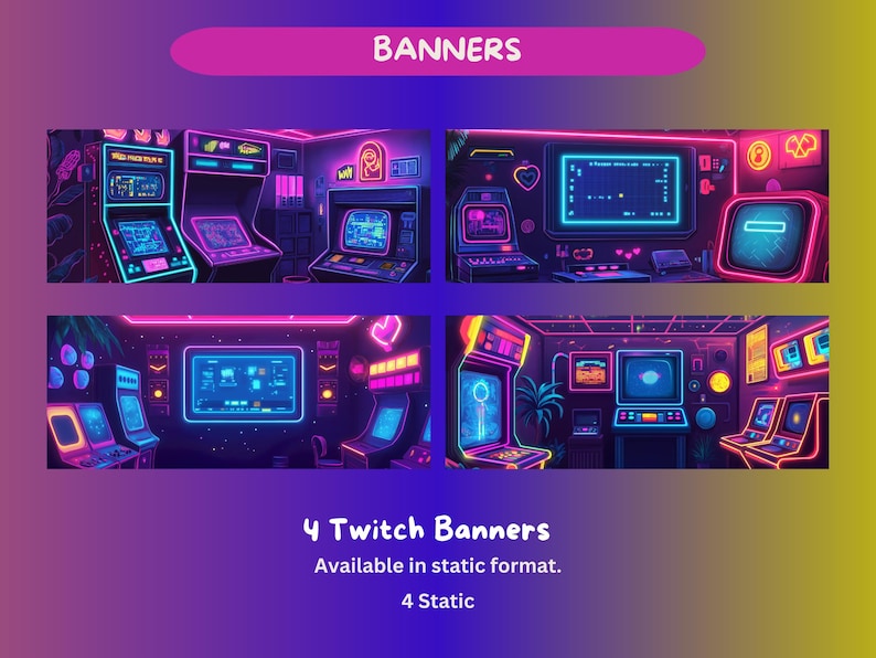 Retro Arcade Stream Package Animated Twitch Overlays Pixel Art - 8-bit ...