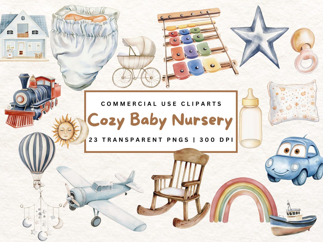 Boho Nursery Clipart Digital Download Commercial Use PNG Boho Baby ...