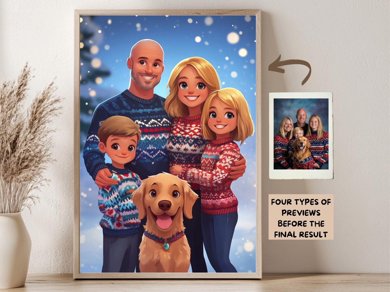 Custom Portrait Cartoon Family 3D Custom Cartoon Portrait From Your ...