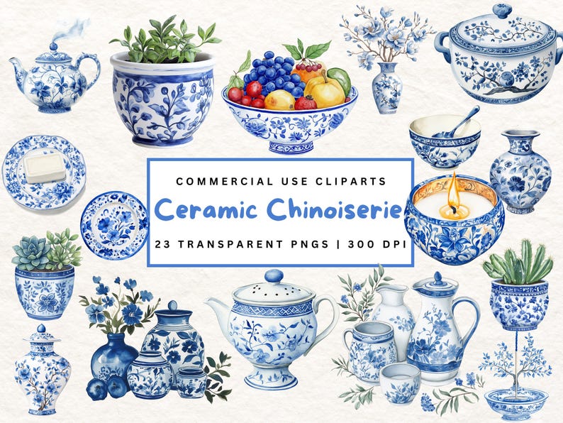 Chinoiserie Clipart Blue Toile Clipart Blue Toile Clipart ...