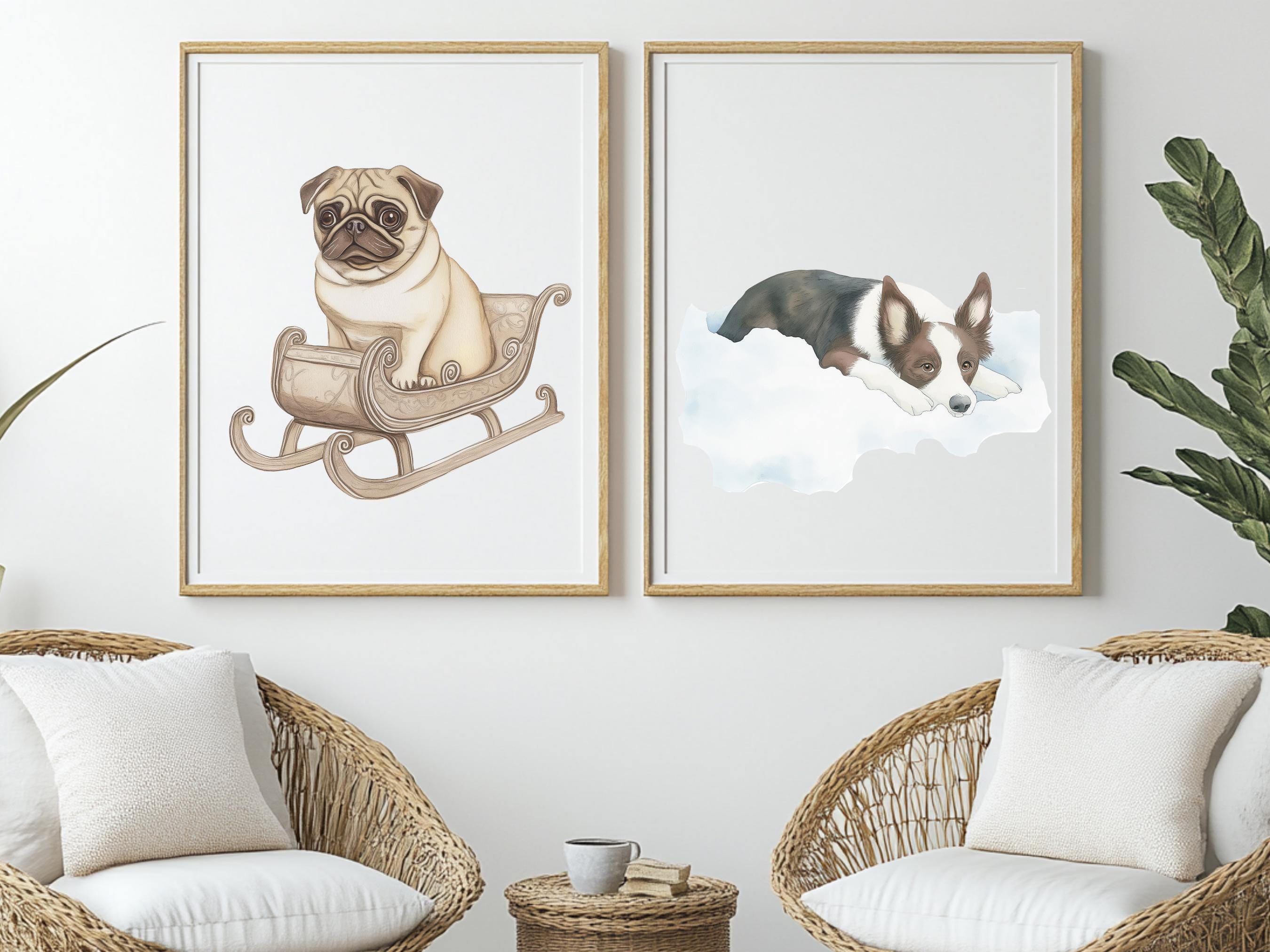 Watercolor Christmas Dogs Clipart Dog Breeds PNG Bundle Christmas Dogs ...