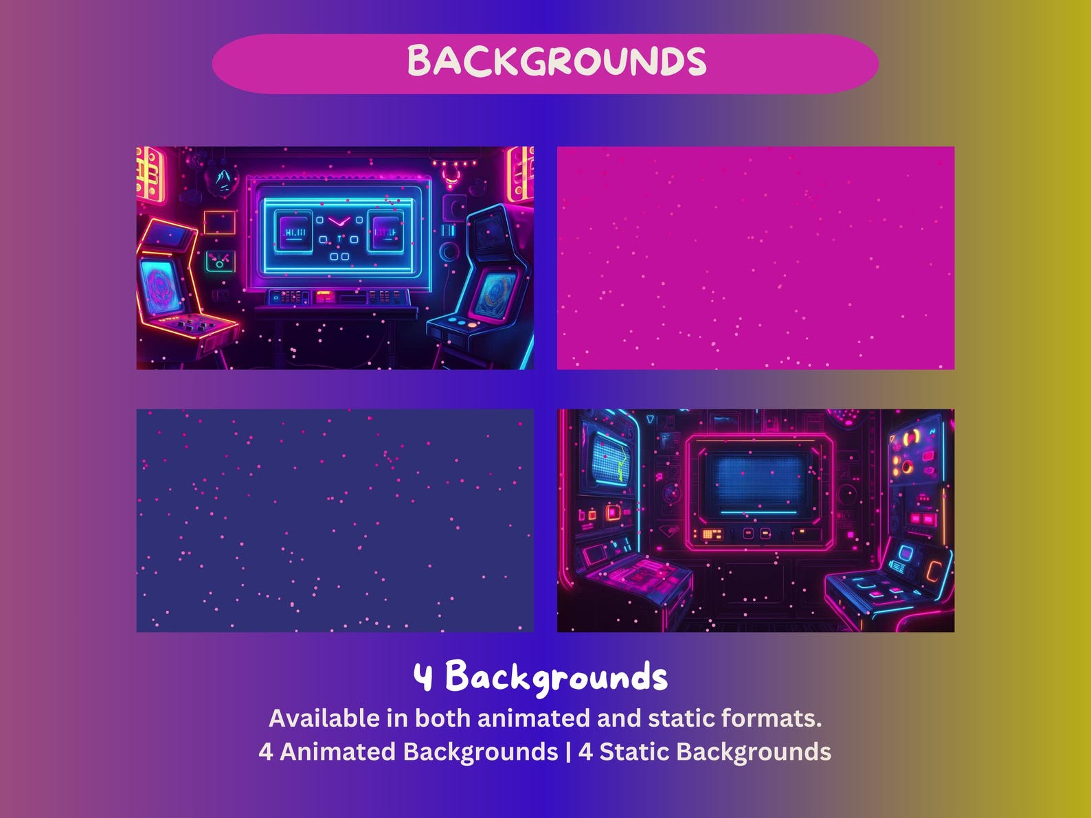 Retro Arcade Stream Package Animated Twitch Overlays Pixel Art - 8-bit ...