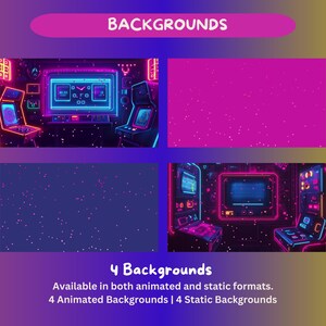 Retro Arcade Stream Package Animated Twitch Overlays Pixel Art - 8-bit ...