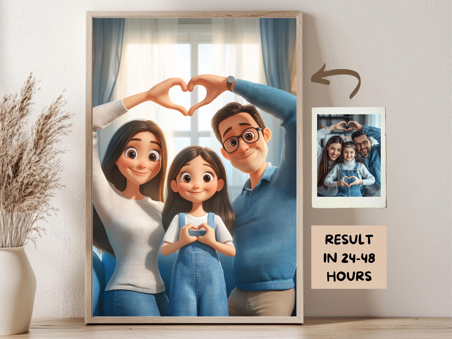 Custom Portrait Cartoon Family 3D Custom Cartoon Portrait From Your ...