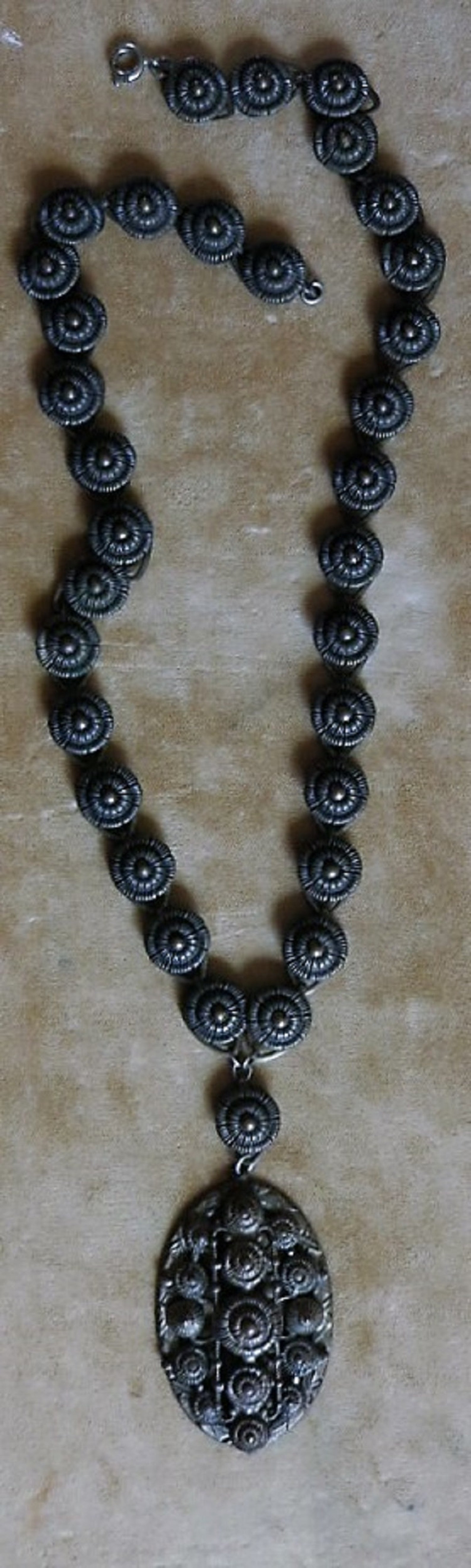 A Unique Matte Silver Metal Pendant Necklace - Etsy