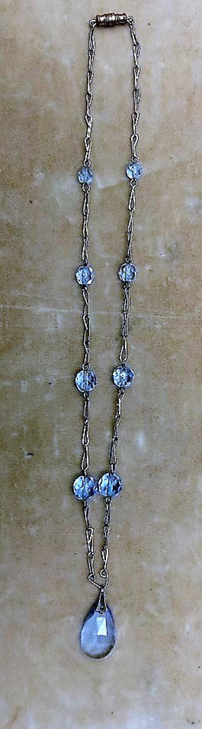 A Delicate Vintage Necklace With Pale Blue Crystal Beads - Etsy