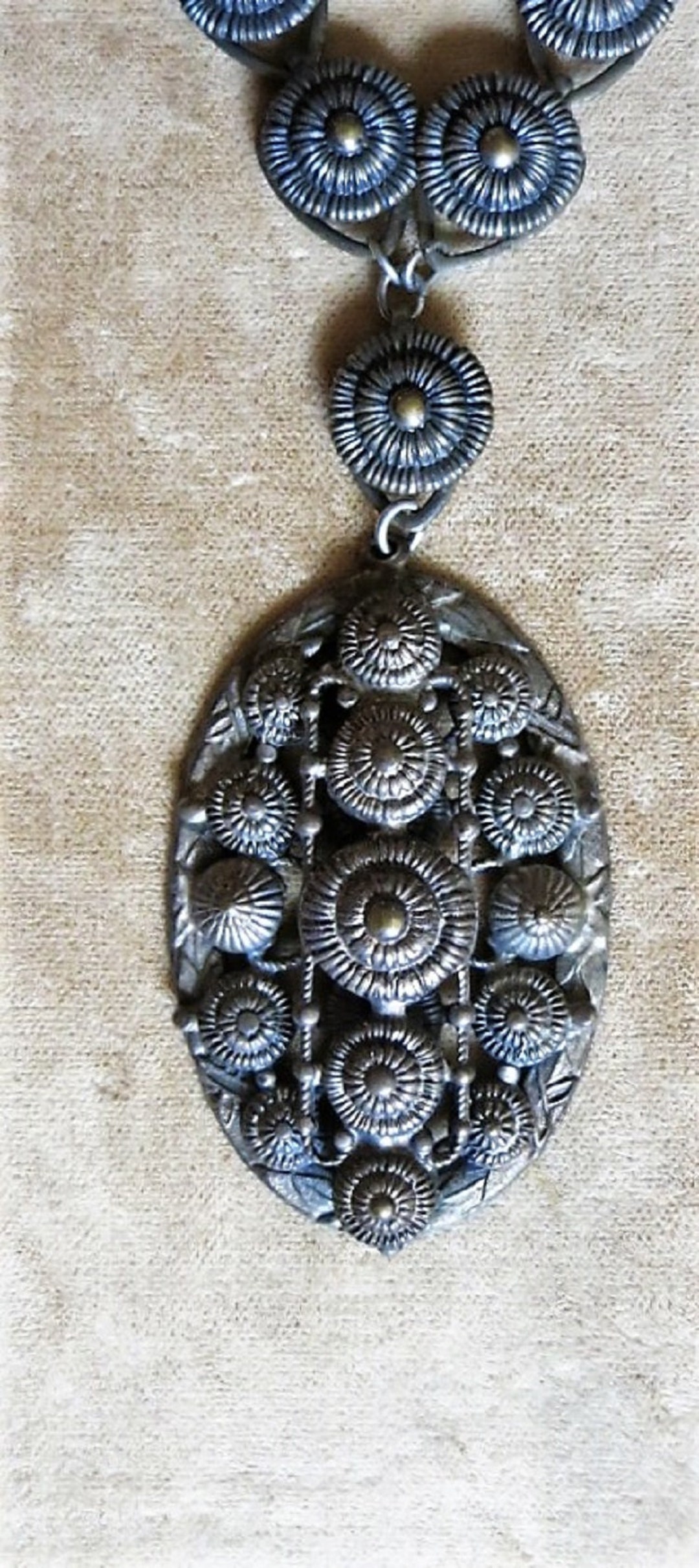 A Unique Matte Silver Metal Pendant Necklace - Etsy