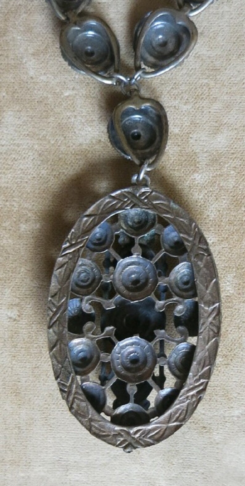 A Unique Matte Silver Metal Pendant Necklace | Etsy