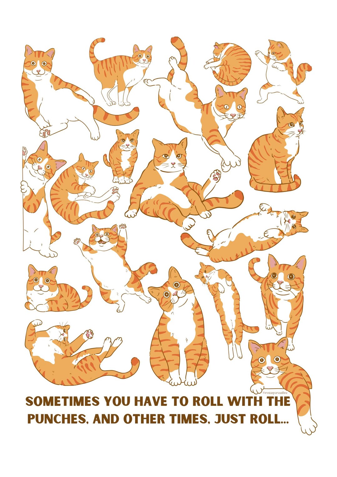 Orange Cat Activities | Printable Cat Wall Art for Cat Lovers - Etsy