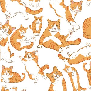 Orange Cat Activities | Printable Cat Wall Art for Cat Lovers - Etsy