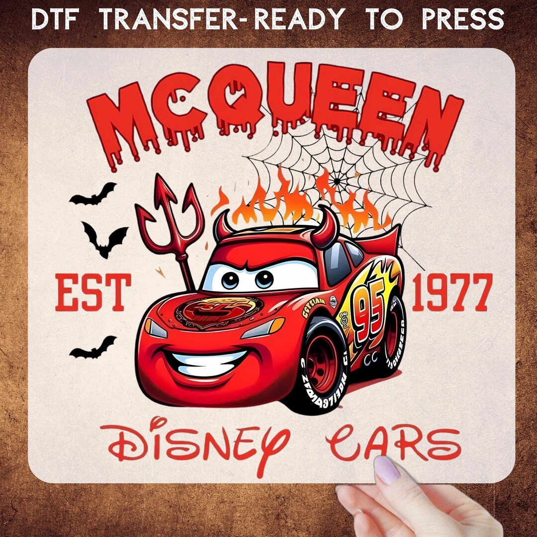 Disney Race Car DTF Transfer, Halloween Car Shirt Design, Devil Hot Rod ...