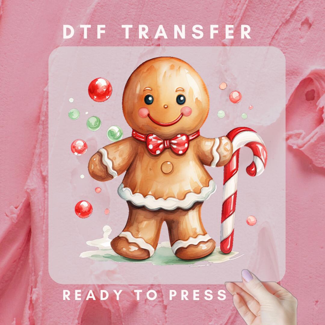 Gingerbread Christmas DTF Transfer: Ready to Press Heat Transfer - Etsy
