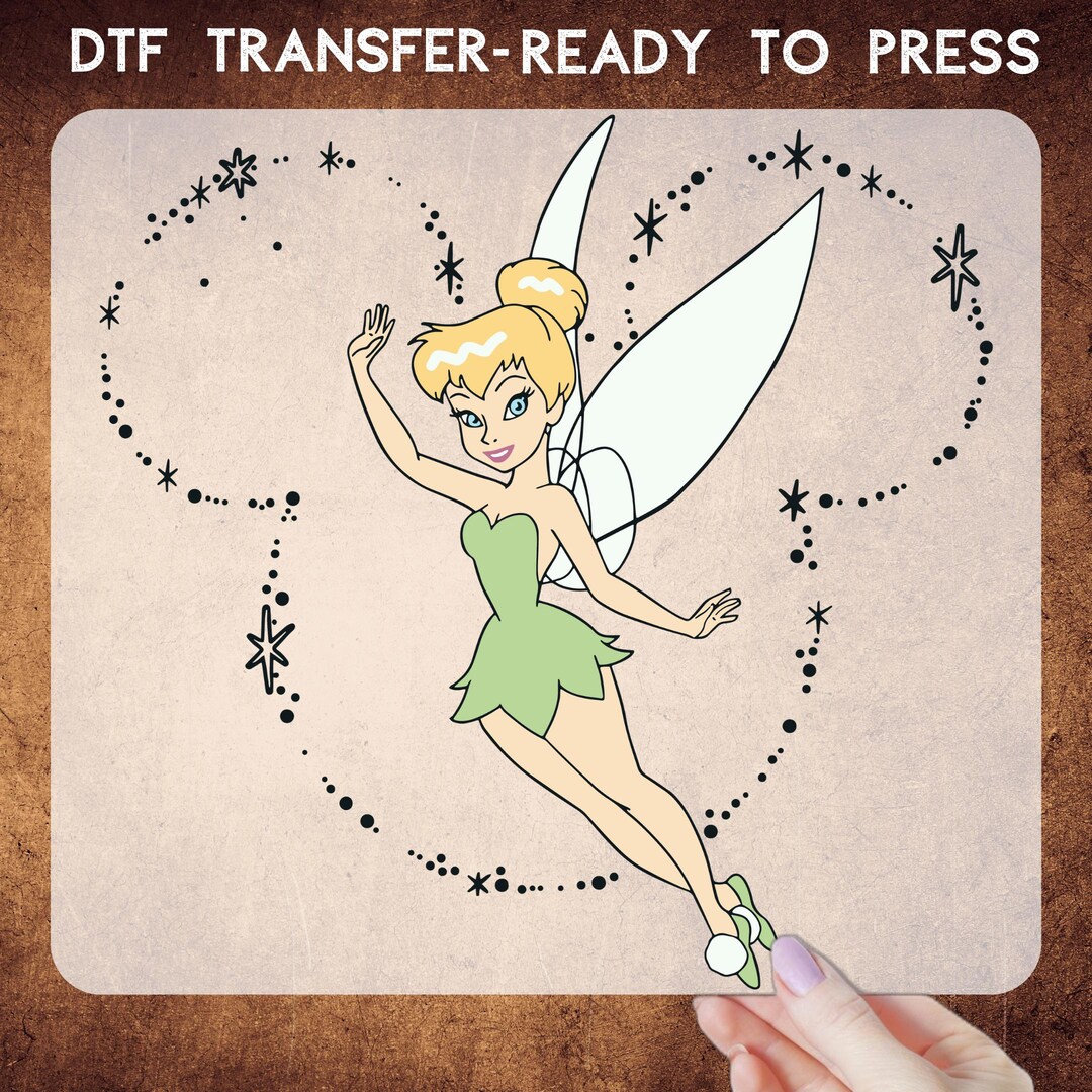 Disney Dtf,disney Princess Tinker Bell DTF Transfer,disney Ready to ...