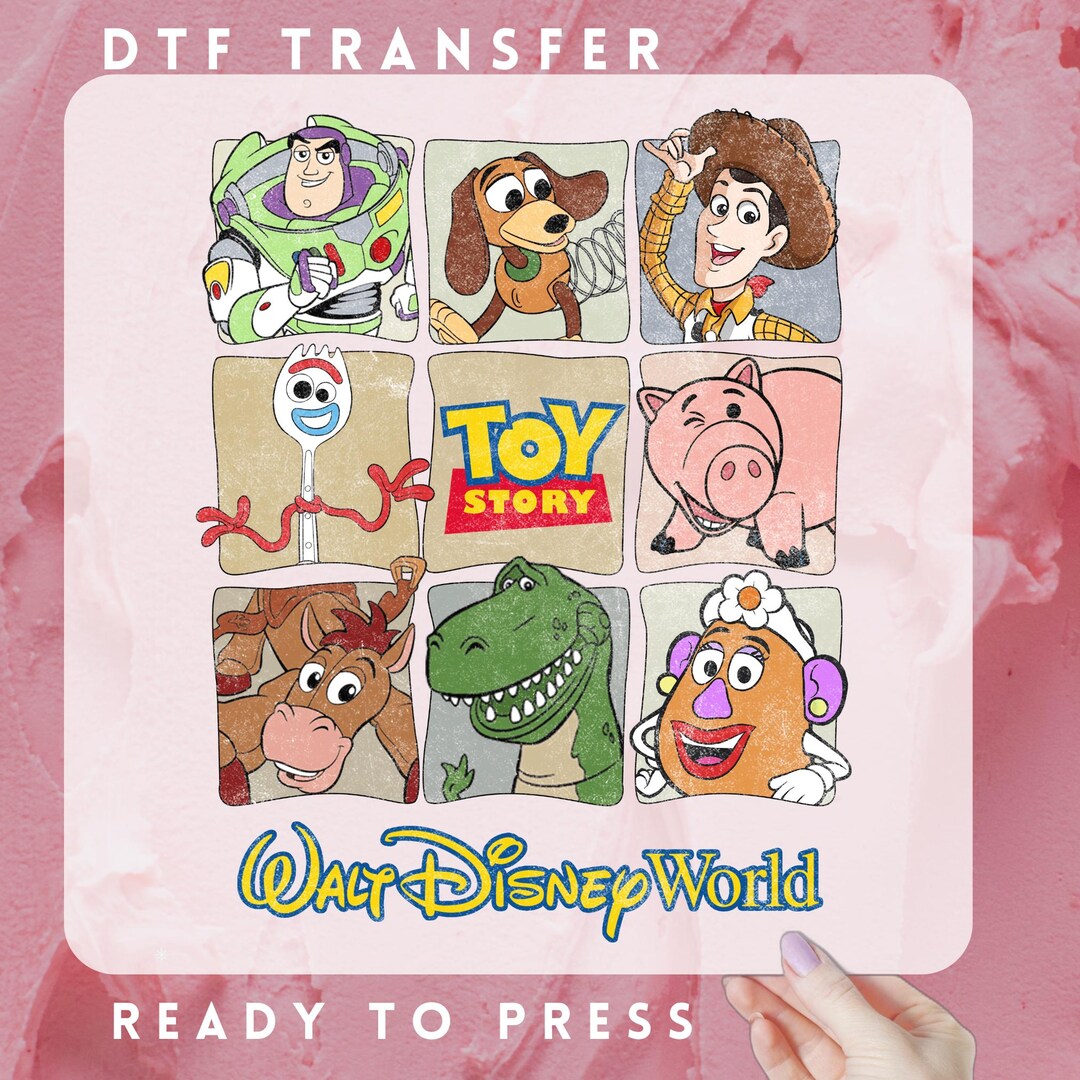Toy Story Walt Disney World Dtf,disney Characters Transfer,retro ...